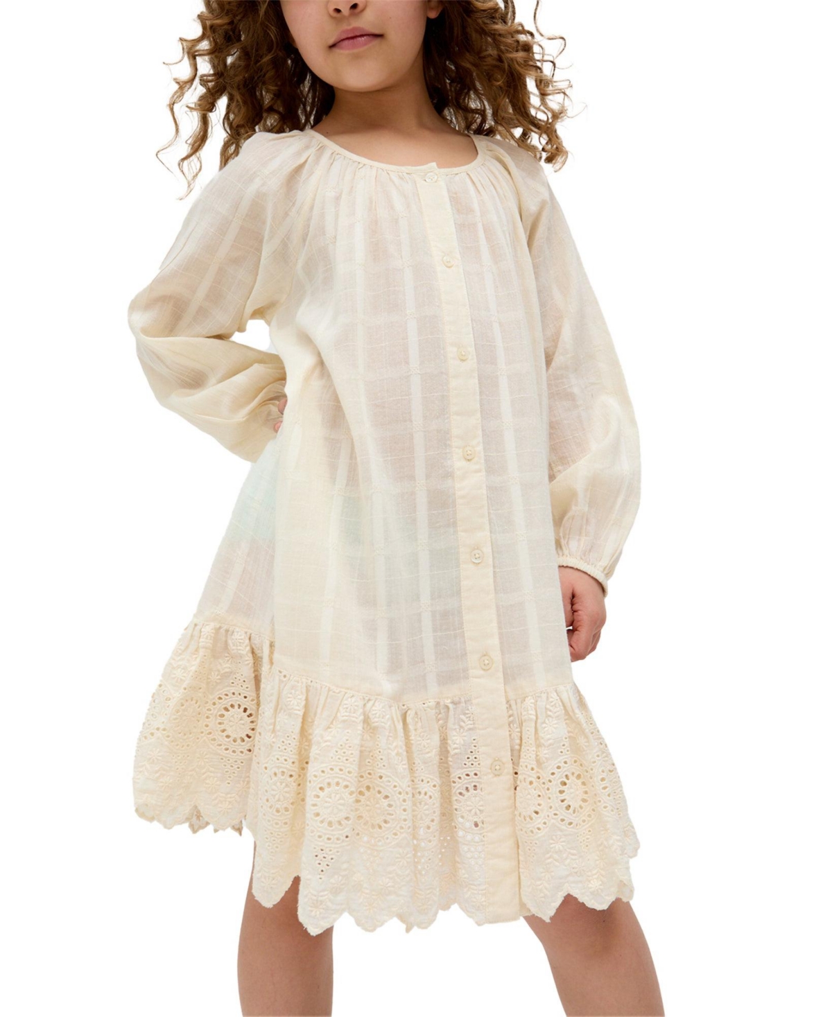 Click here for Raffya Kids Olivia Button Down Embroidered Dress -... prices