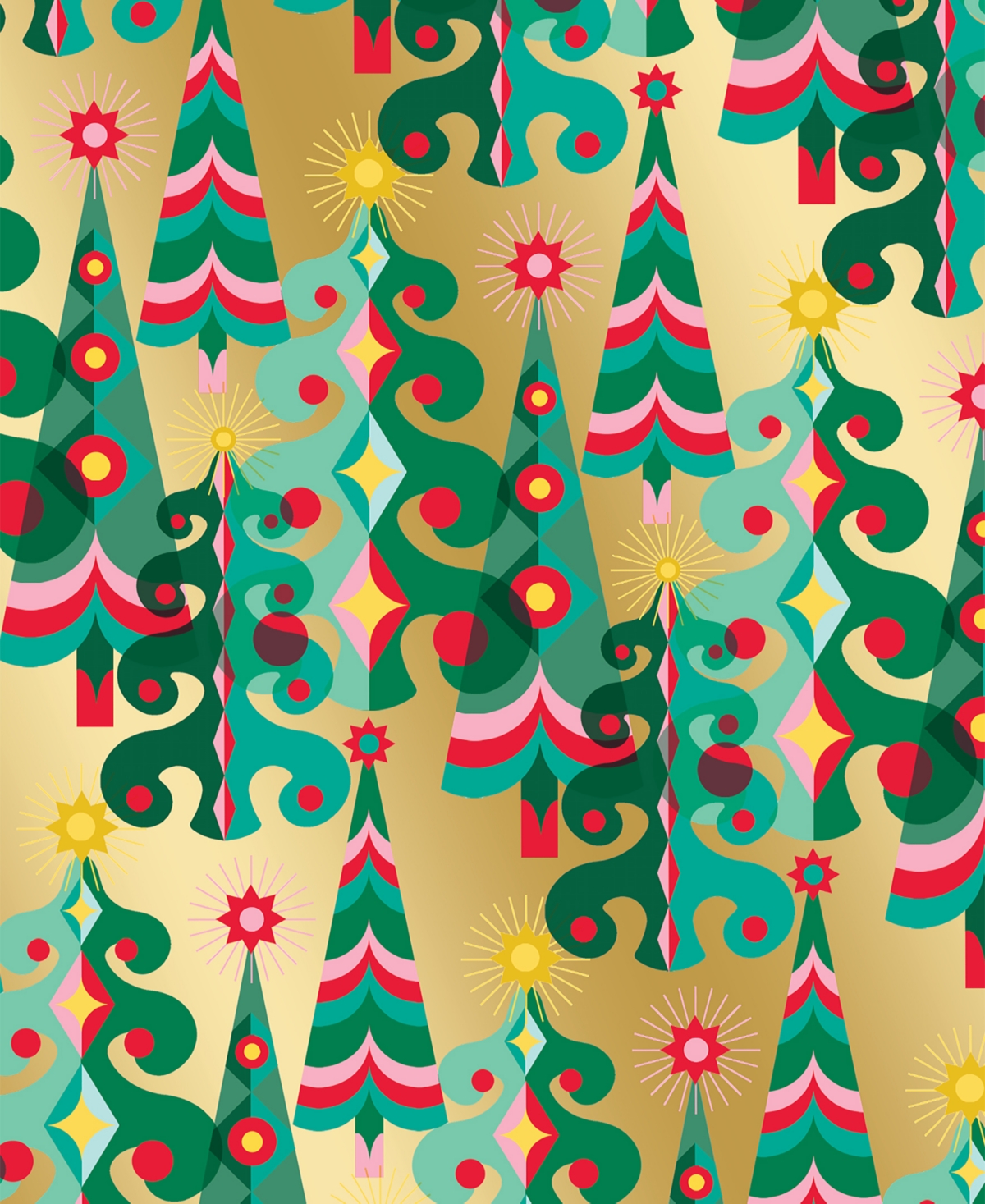 Click here for Punch Studio Gold Trees Holiday Gift Wrap  30 x 12... prices