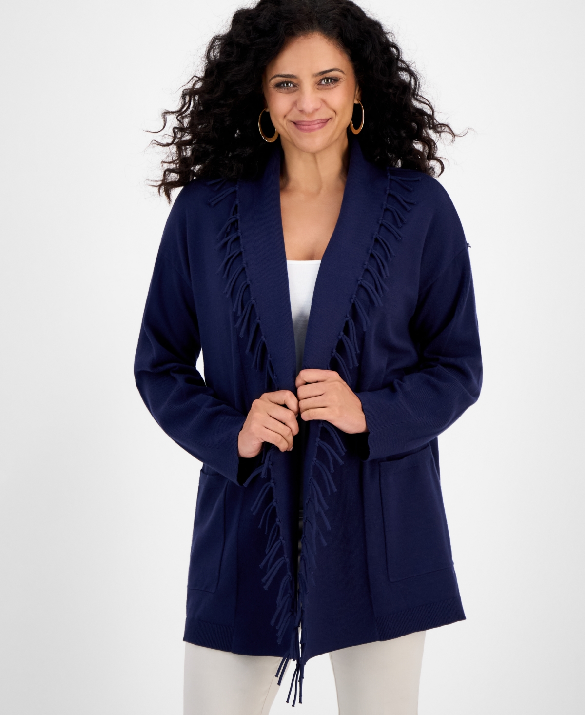 Click here for Jm Collection Petite Relaxed-Fit Cardigan Sweater... prices