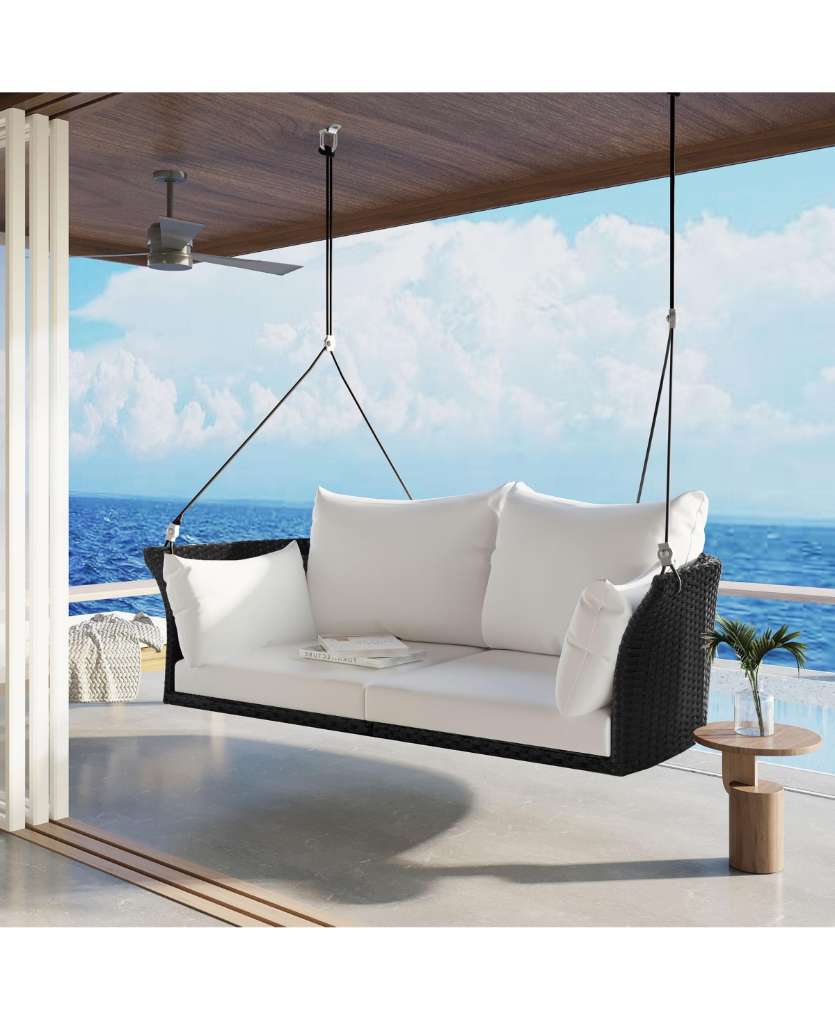 Click here for Flynama Go 51.9 2-Person Hanging Seat  Rattan Wove... prices
