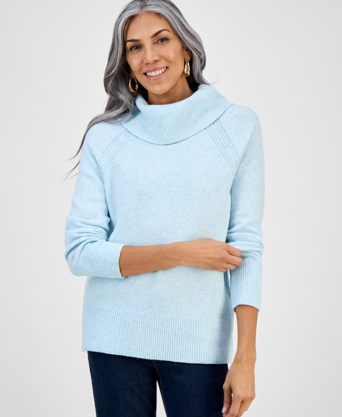 Click here for Style & Co Womens Cowl-Neck Tunic Sweater  Macys E... prices