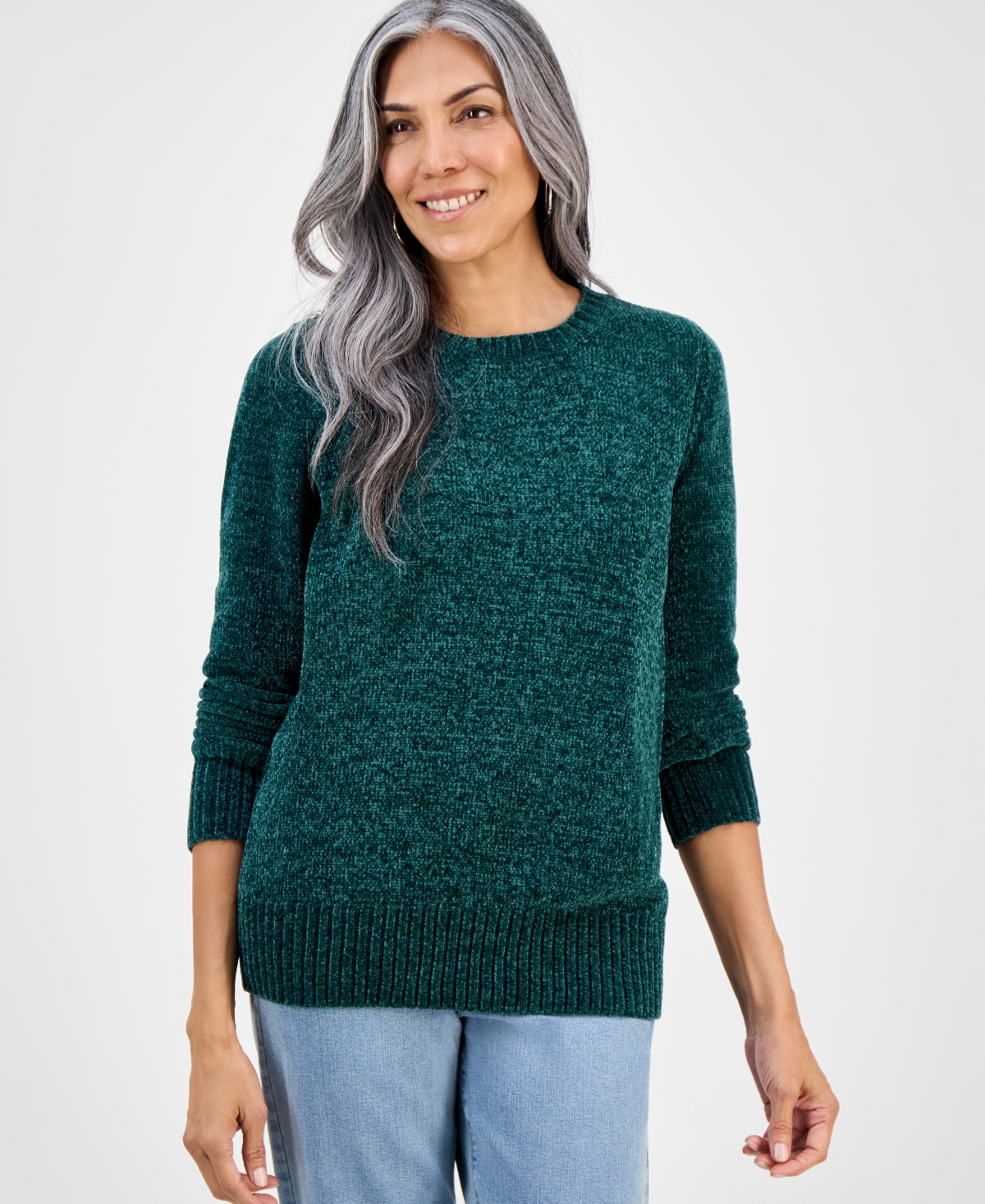 Click here for Style & Co Petite Chenille Crewneck Sweater  Creat... prices