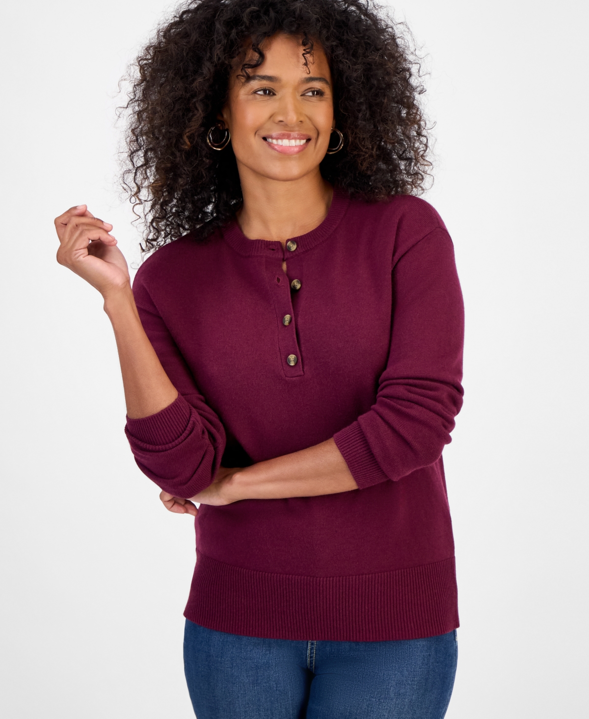 Click here for Style & Co Womens Henley Sweater  Macys Exclusive... prices