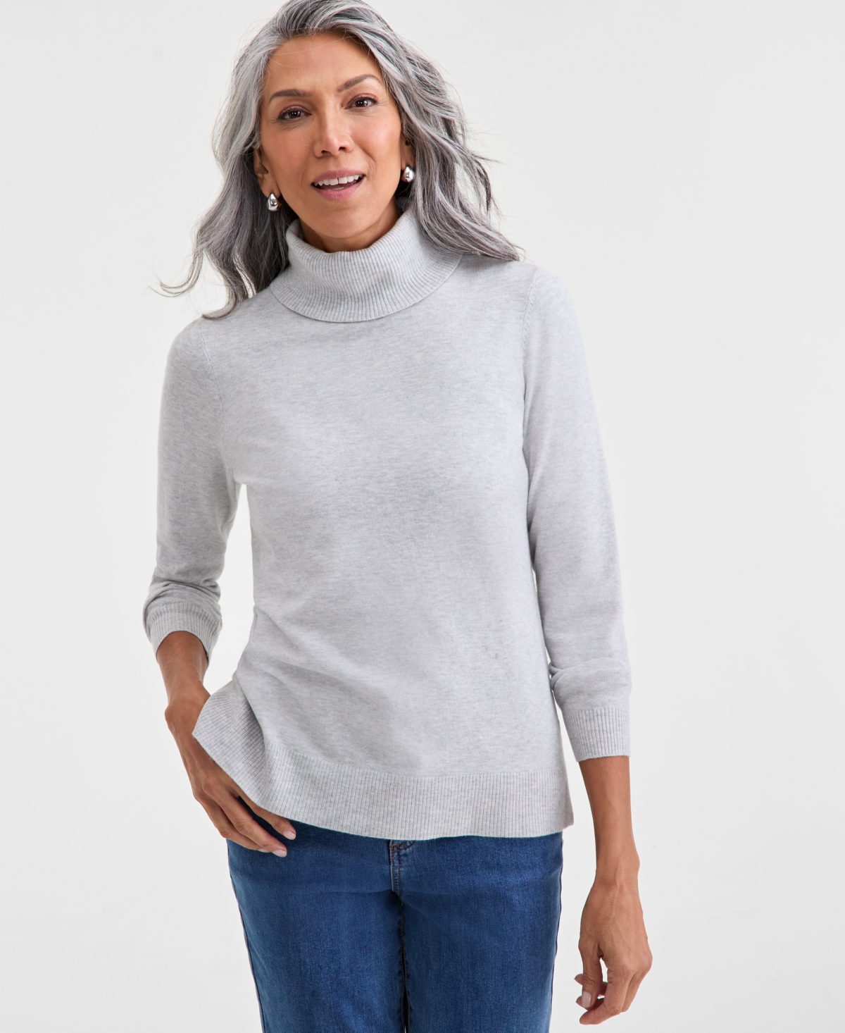 Click here for Style & Co Womens Long-Sleeve Turtleneck Sweater... prices