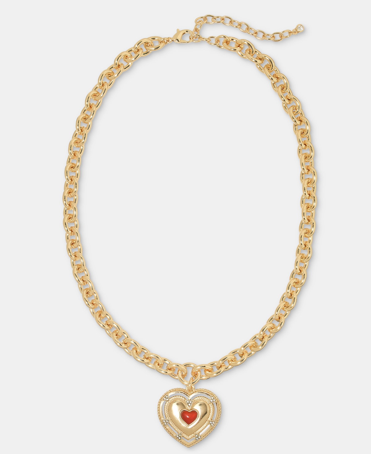 Click here for On 34th Pave & Stone Heart Pendant Necklace  18 +... prices