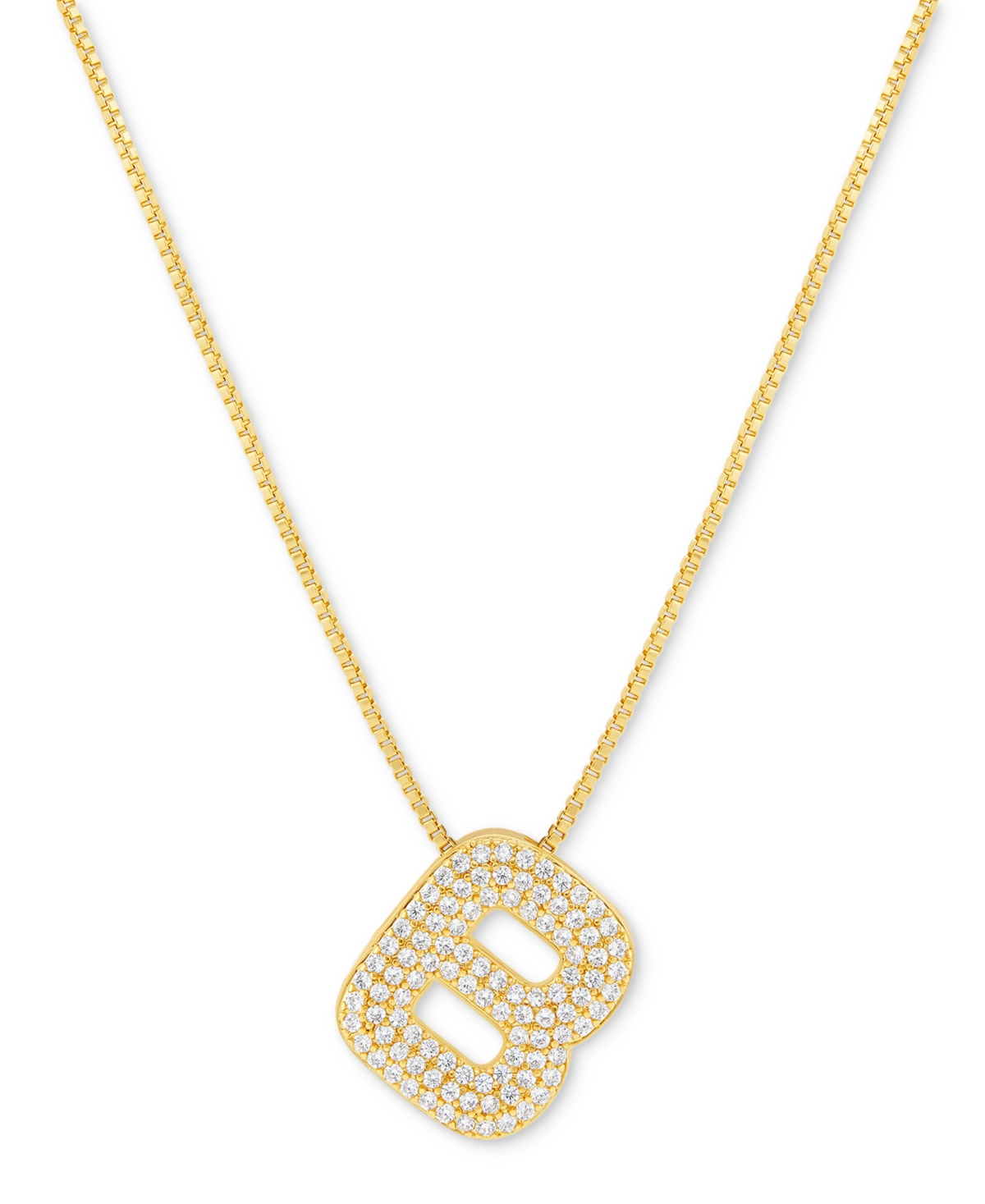 Click here for Cubic Zirconia Bubbly Initial B 18 Pendant Necklac... prices