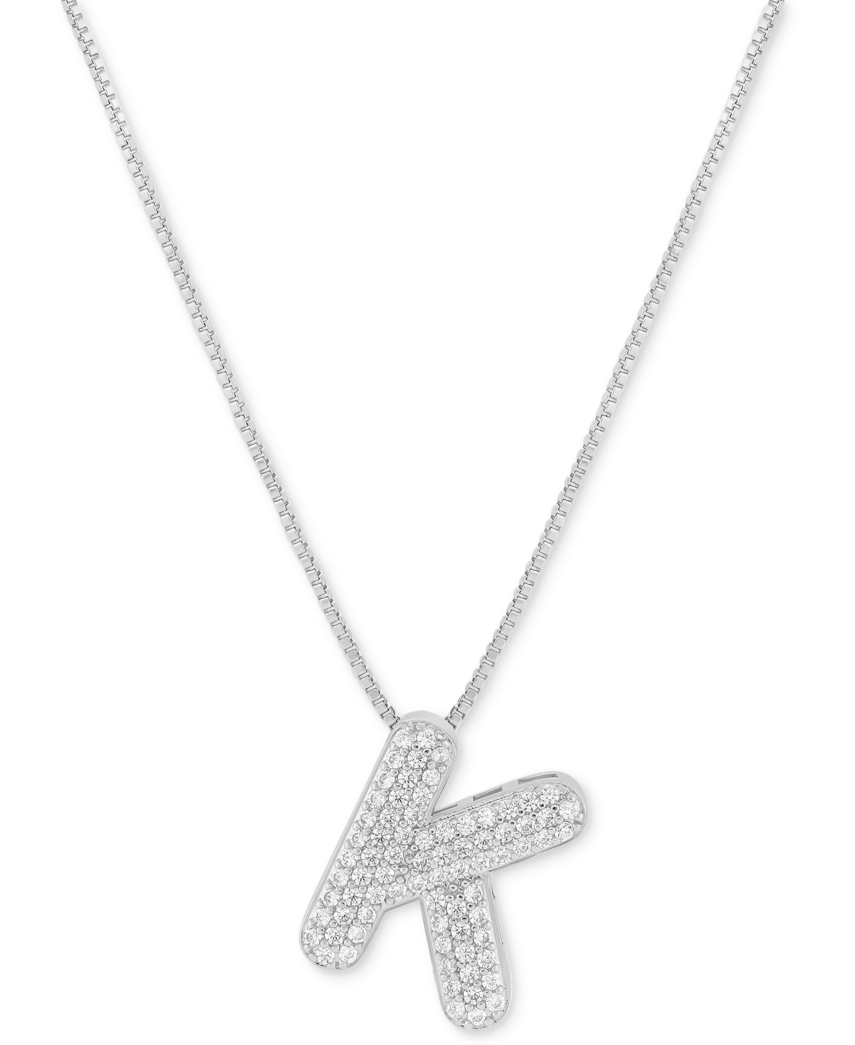 Click here for Cubic Zirconia Bubbly Initial K 18 Pendant Necklac... prices