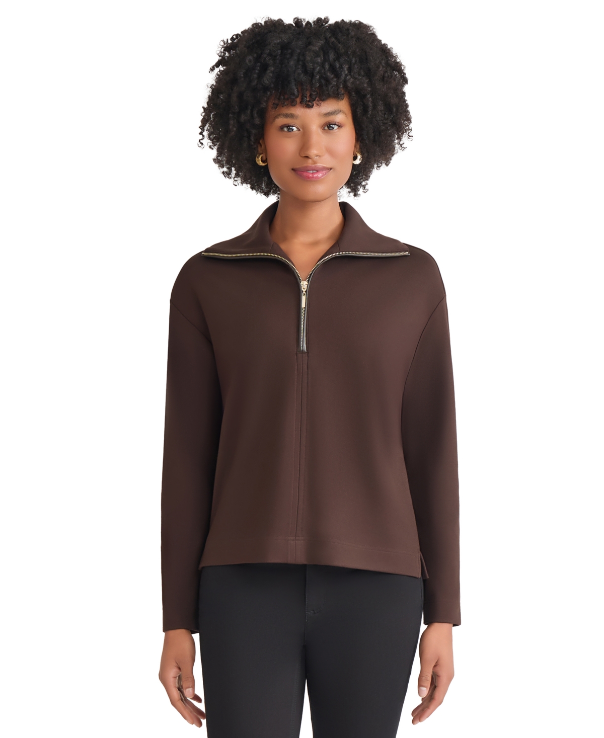Click here for Jones New York Womens Zip Front Pull On Long Sleev... prices