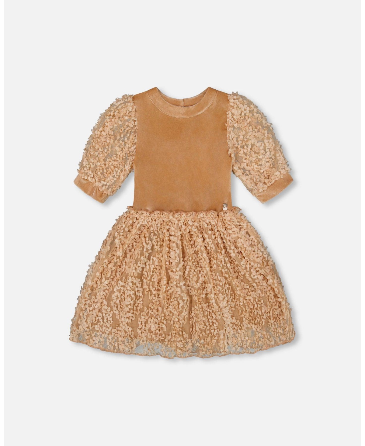 Click here for Deux par Deux Big Girls Puff Sleeve Bi-Material Ve... prices