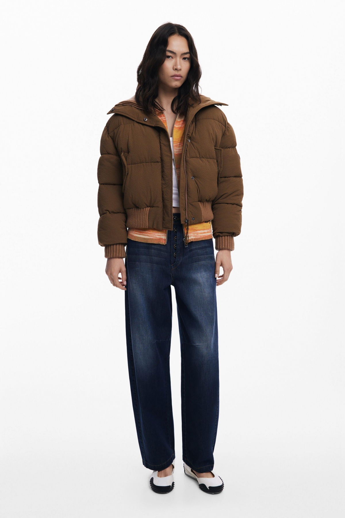 Click here for Desigual Womens Padded bomber jacket - Brown prices
