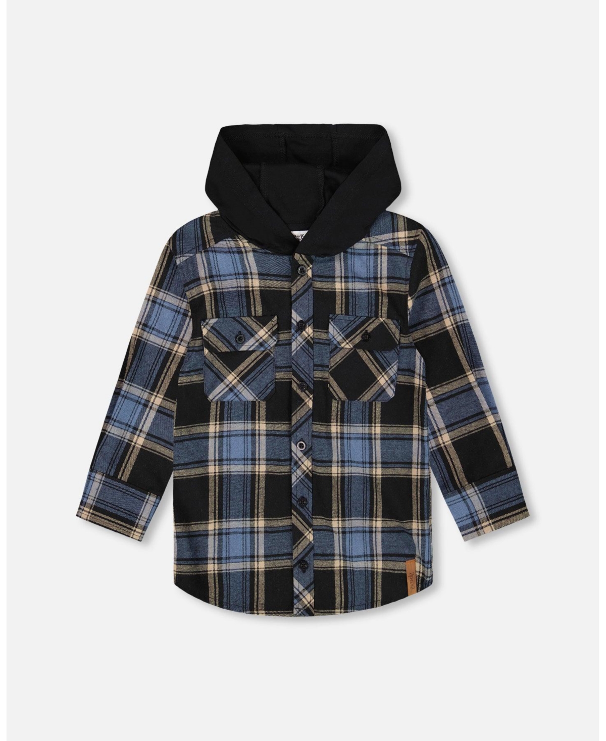 Click here for Deux par Deux Boy Long Sleeve Hooded Flannel Shirt... prices