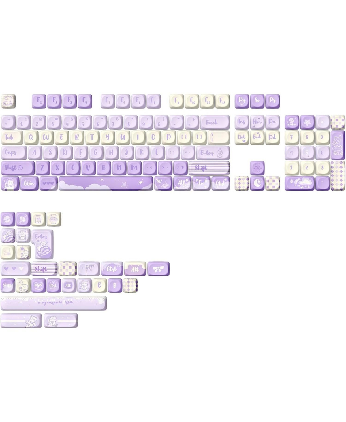 Click here for Yunzii 132 Keys Moa Keycaps  Dye-Sublimation Pbt C... prices