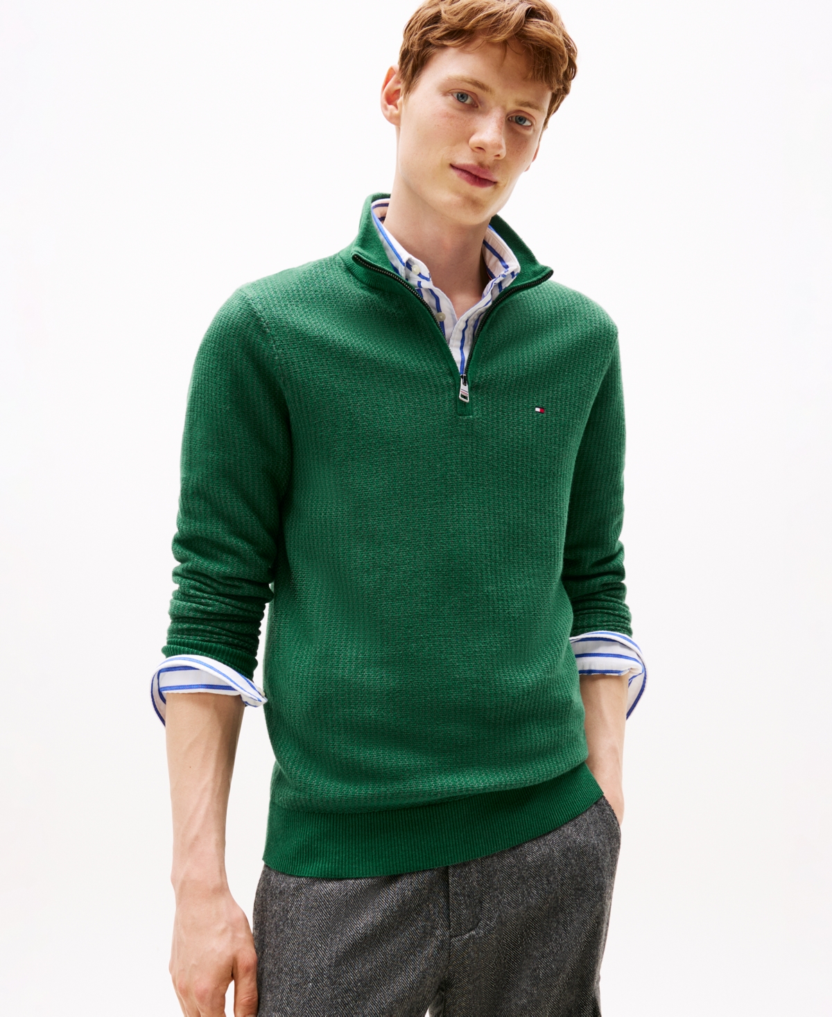 Click here for Tommy Hilfiger Mens Pima Cotton Cashmere Two-Tone... prices