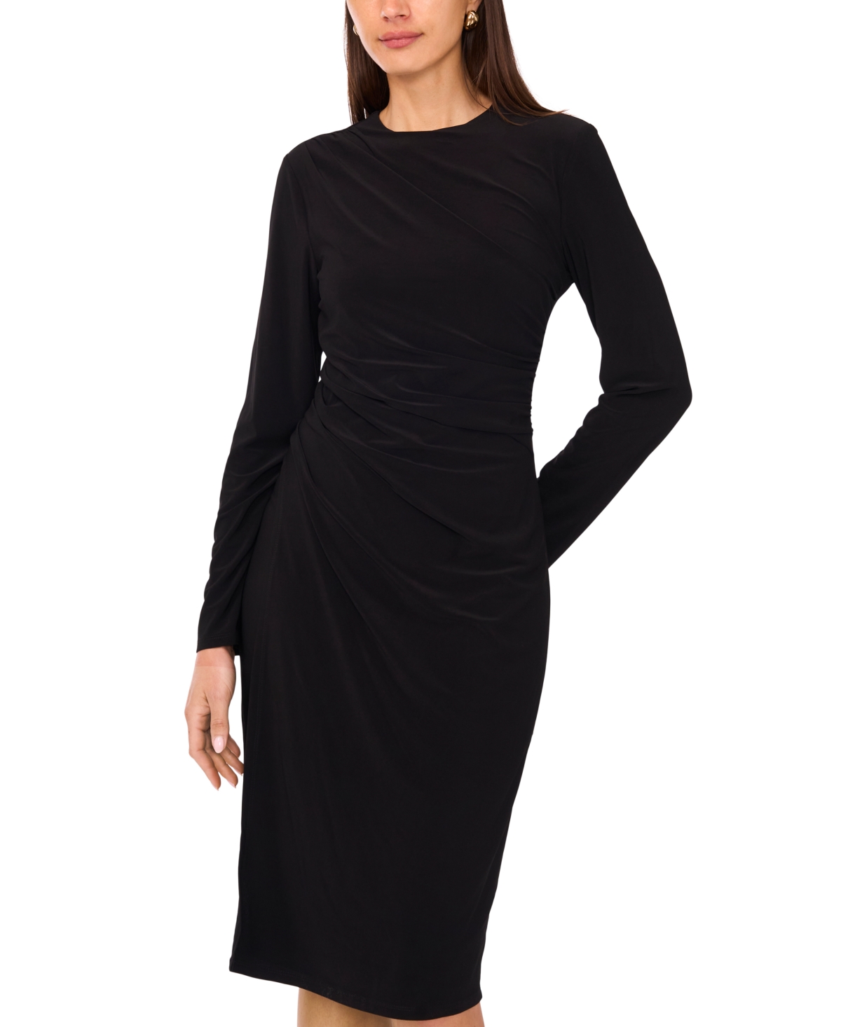 Click here for Vince Camuto Womens Ruched Asymmetric Long Sleeve... prices
