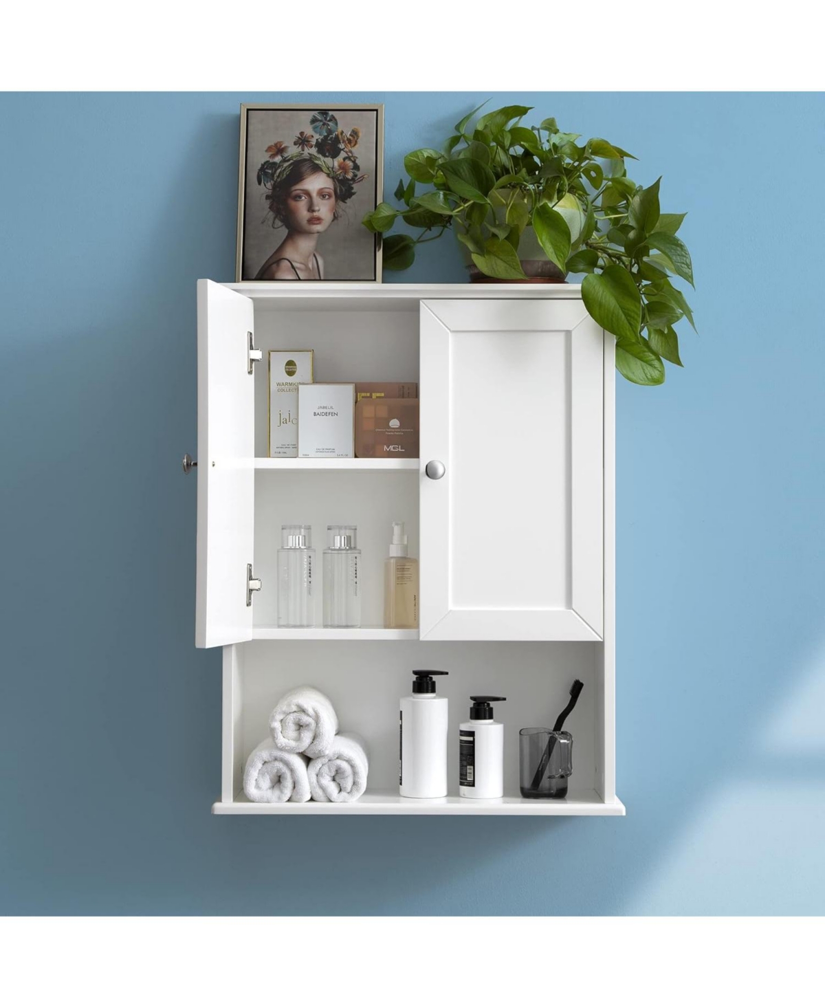 Click here for Vanirror 24x30 Inch White Wall-Mounted Bathroom Ca... prices