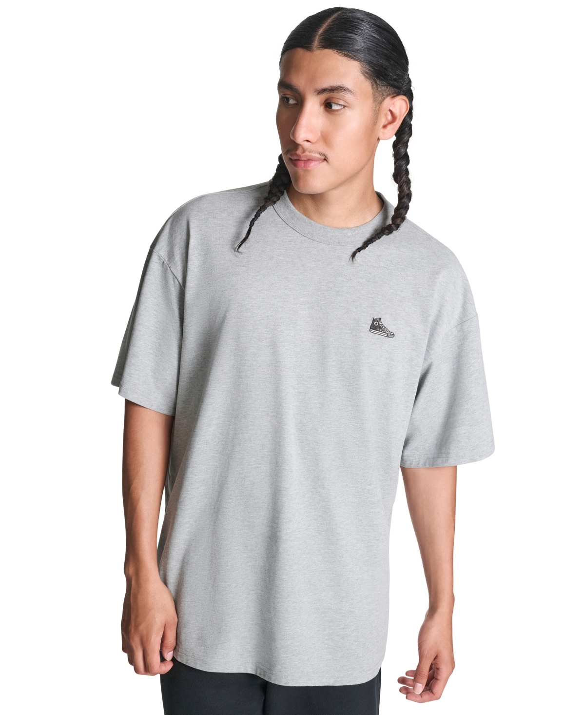 Click here for Converse Mens Loose Fit Sneaker Patch T-Shirt - Gr... prices