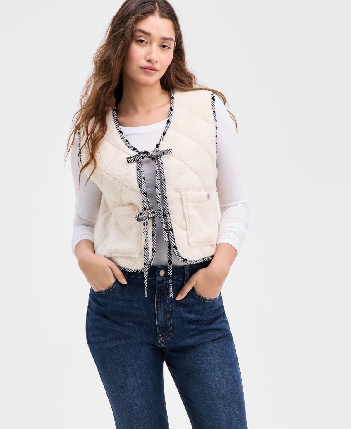 Click here for Rebel Veil Juniors Tie-Front Sleeveless Reversible... prices