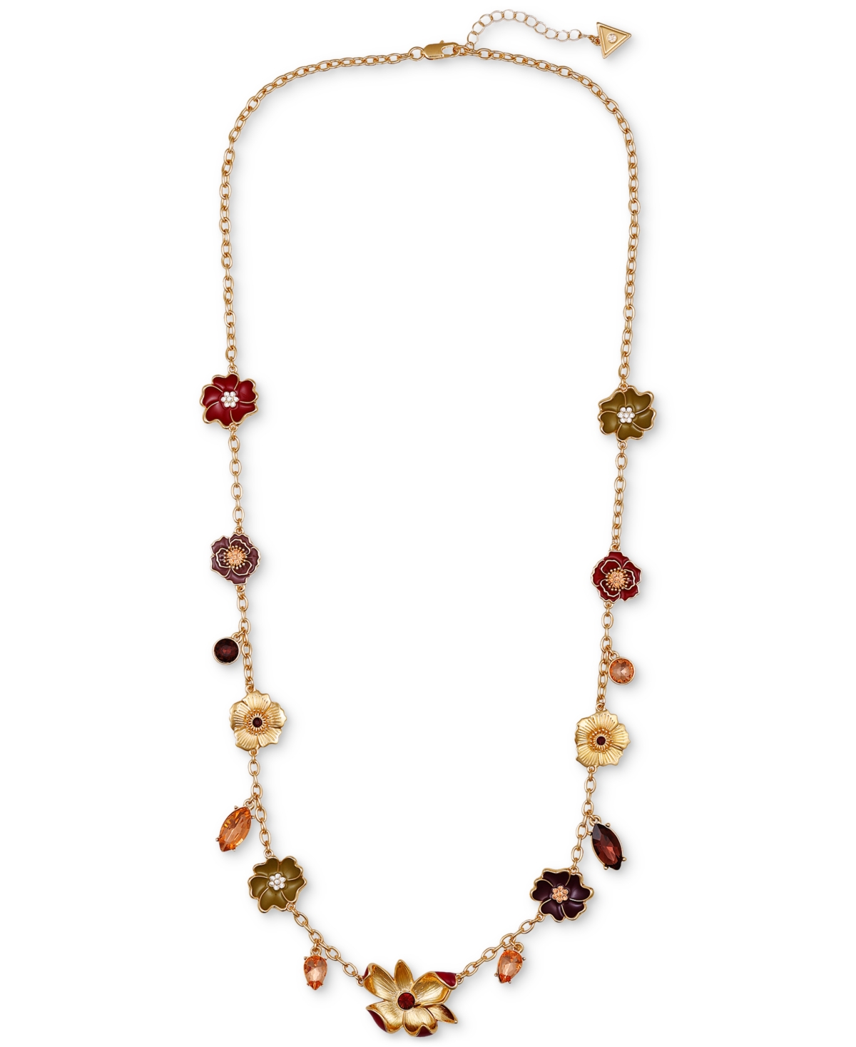 Click here for Guess Floral Charm Long Necklace - Gold prices