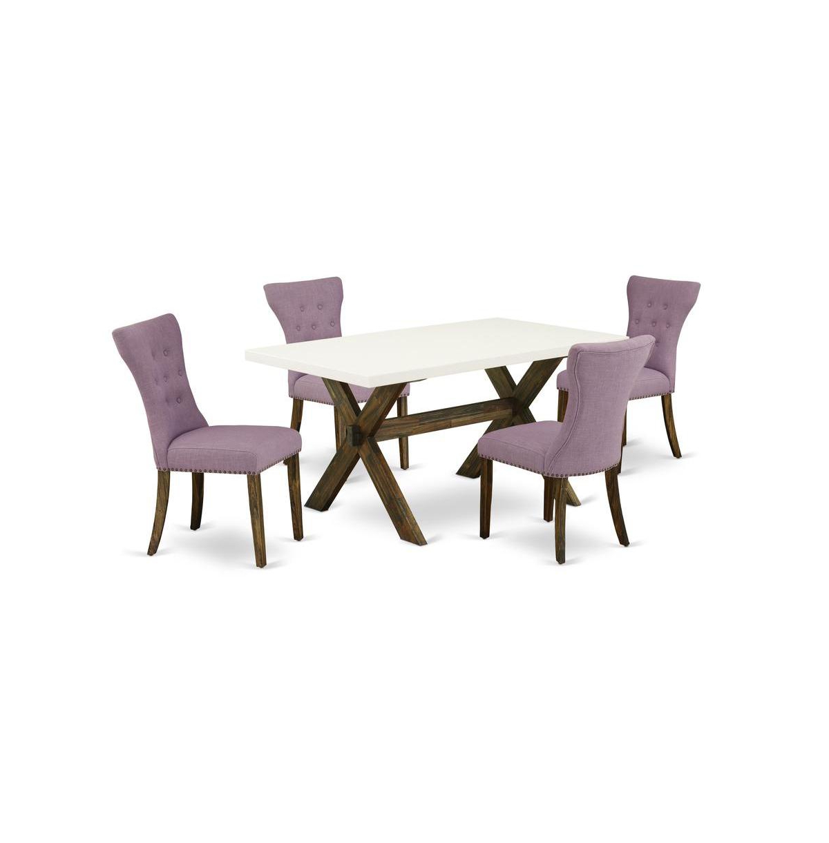 Click here for East West Furniture 5-Pc Dining Room Set- 4 Parson... prices