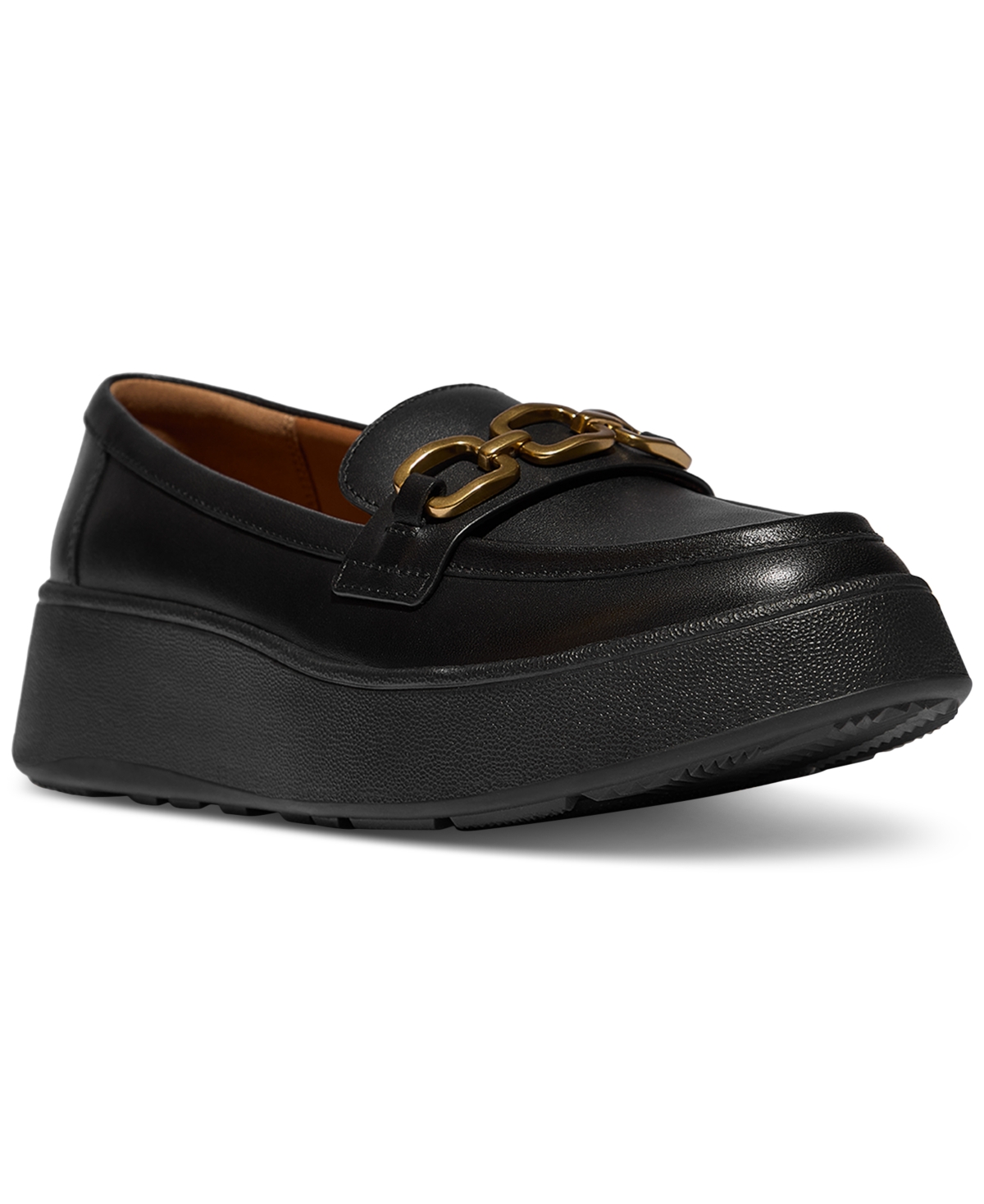 Click here for FitFlop Womens F-Mode Square-Chain Leather Loafers... prices
