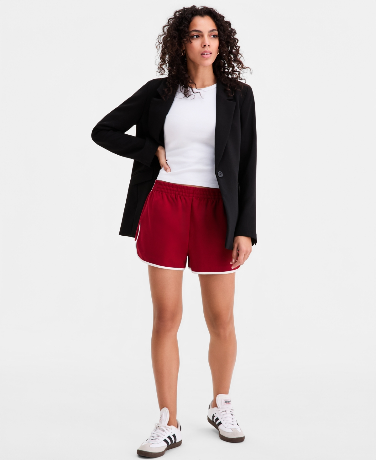 Click here for Bar Iii Womens High-Rise Side-Stripe Track Shorts... prices