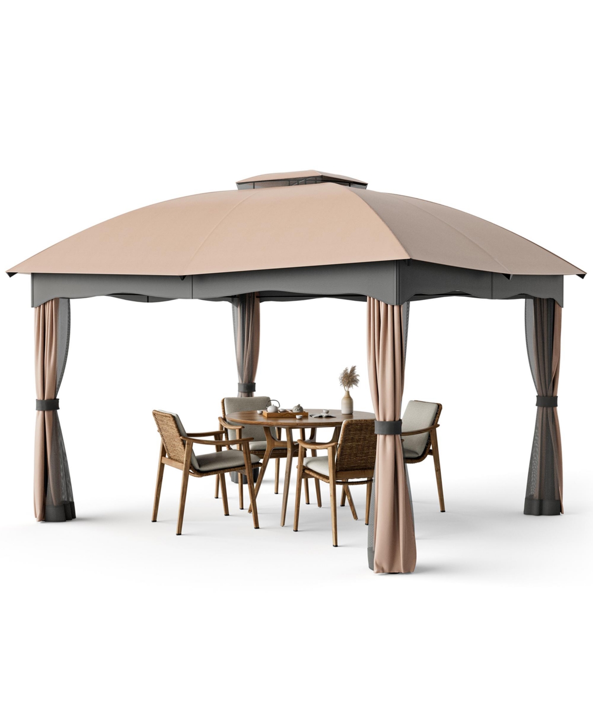 Click here for Gymax Patio 12 x 10 Canopy Heavy Duty Steel Gazebo... prices