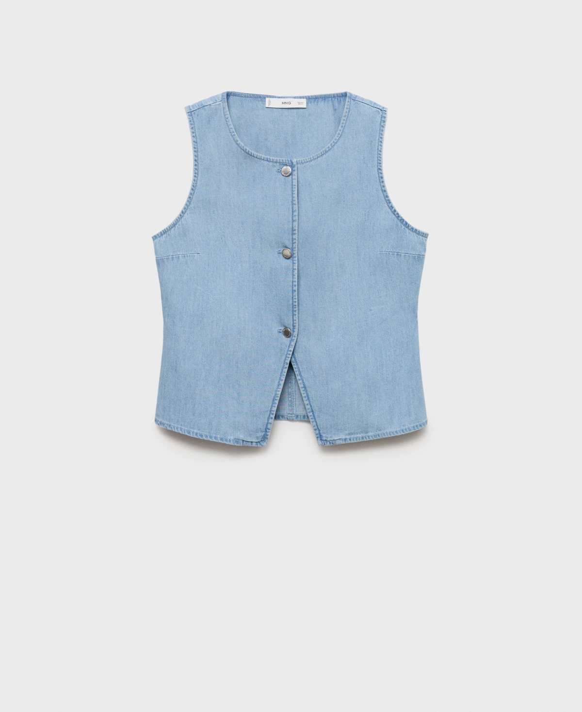Click here for Mango Womens Buttoned Denim Gilet - Light Blue prices