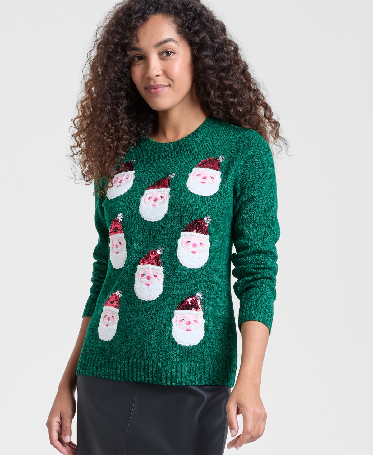 Click here for Holiday Lane Petite Smiling Santas Sweater  Macys... prices