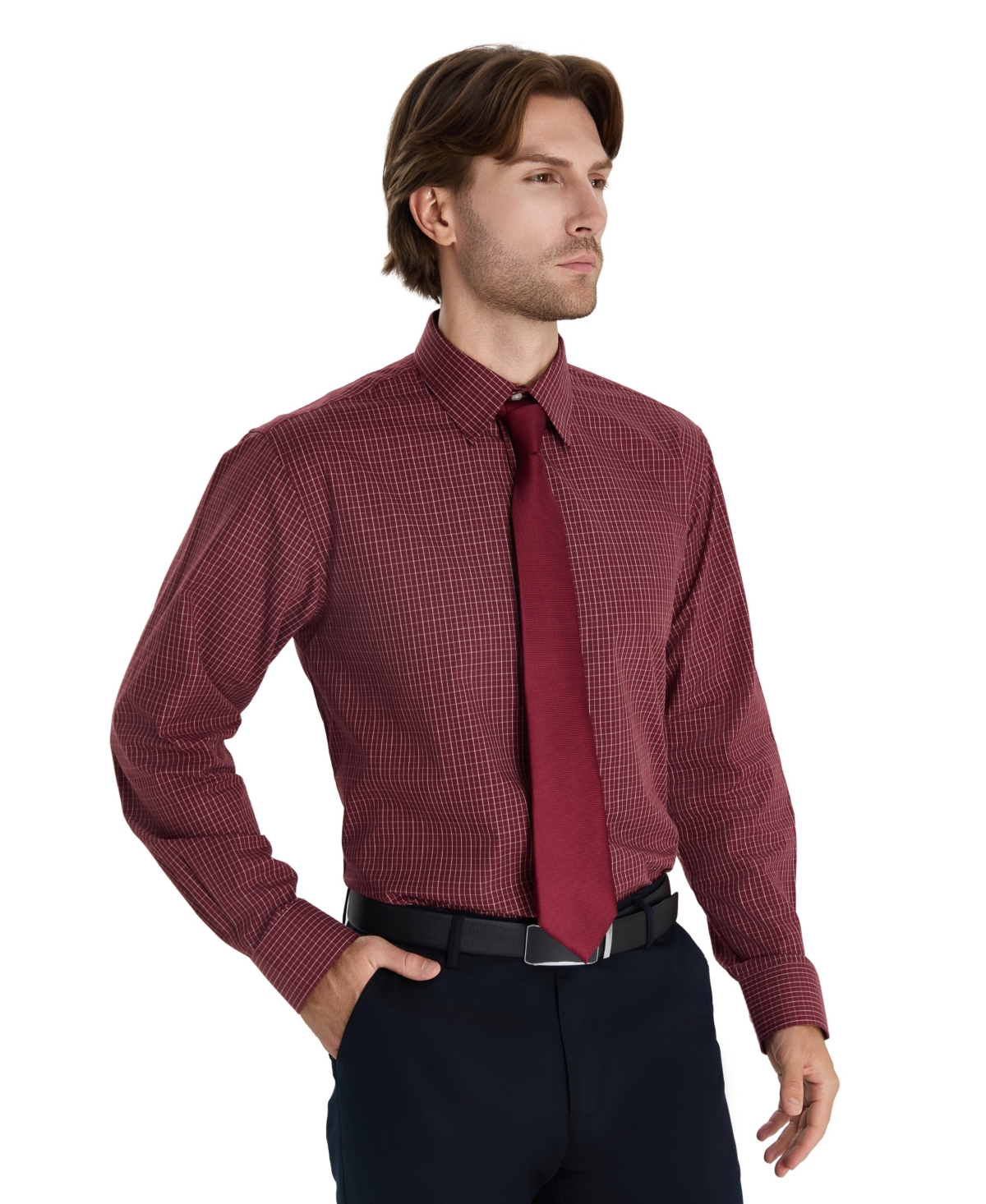 Click here for Club Room Mens Promo Regular Fit Micro Check Dress... prices
