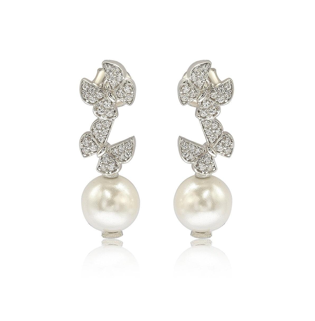 Click here for Suzy Levian Sterling Silver Pearl and White Sapphi... prices