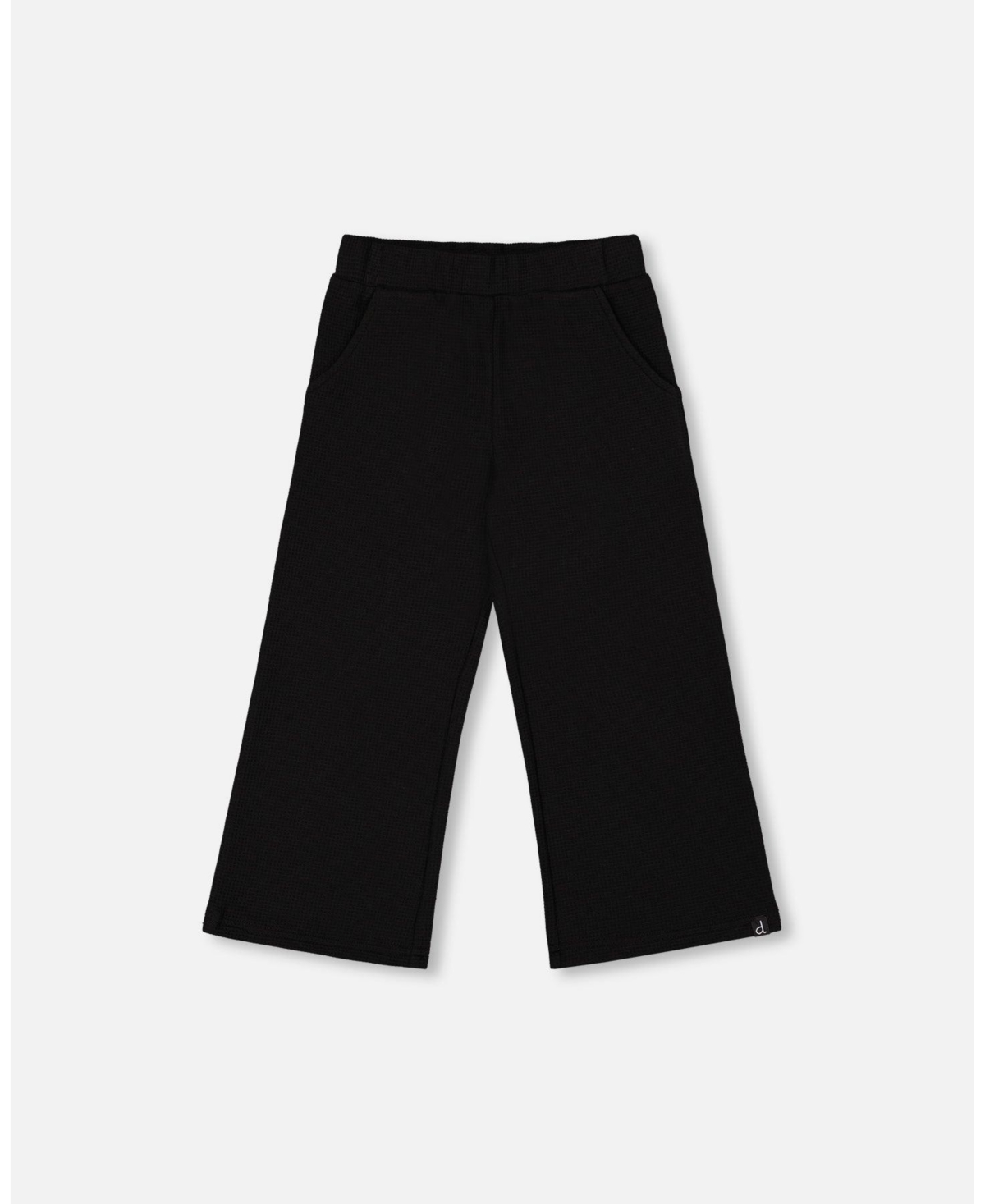 Click here for Deux par Deux Girl Waffle Flare Leg Pants Black -... prices