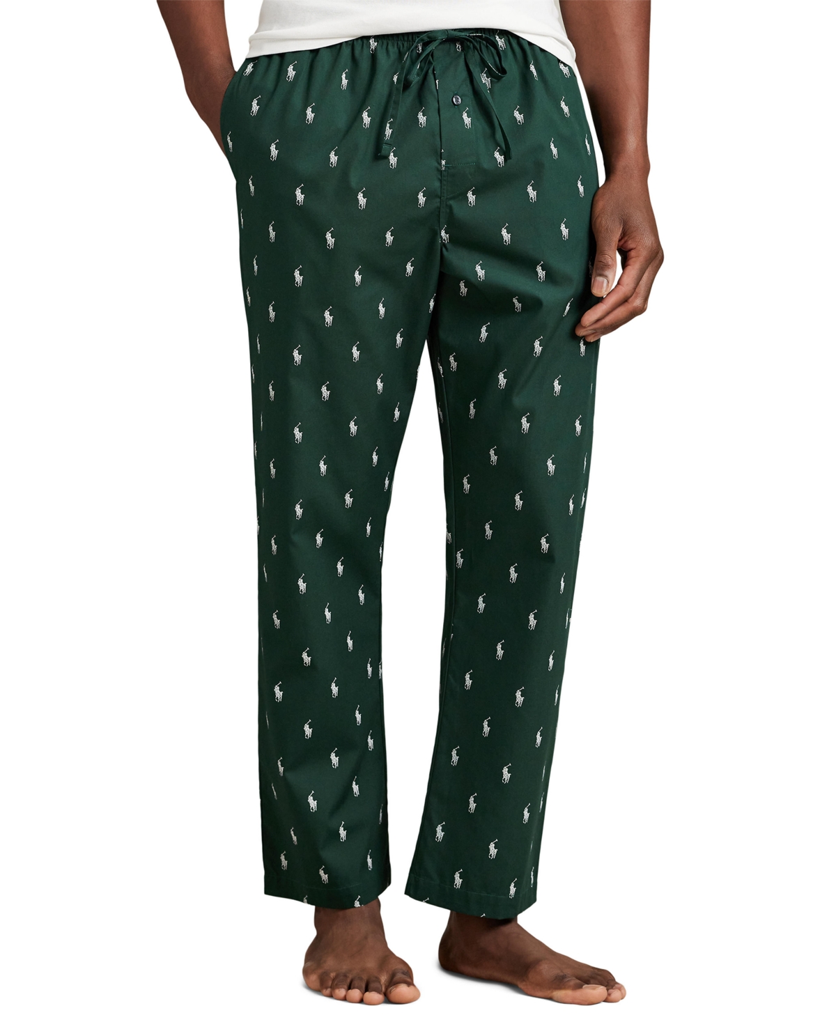 Polo Ralph Lauren Mens Slim Fit Pajama Pants - Moss Agate / Nevis Aopp