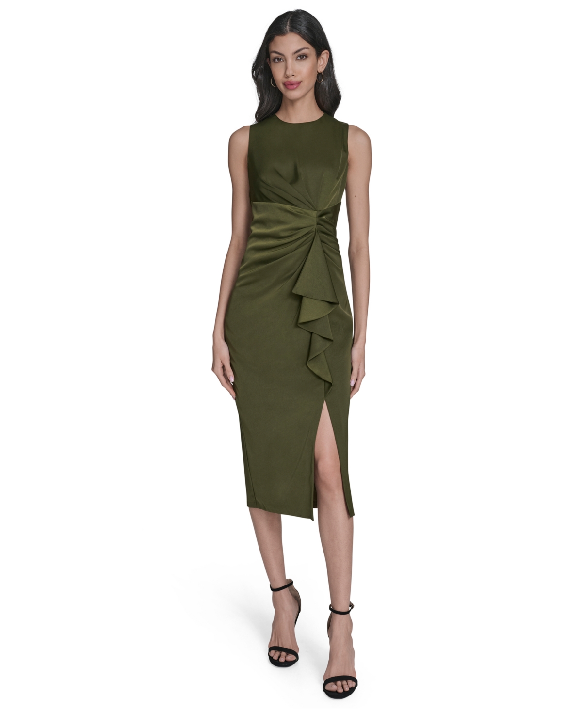 Click here for Vince Camuto Womens Satin Tuck-Waist Midi Dress -... prices