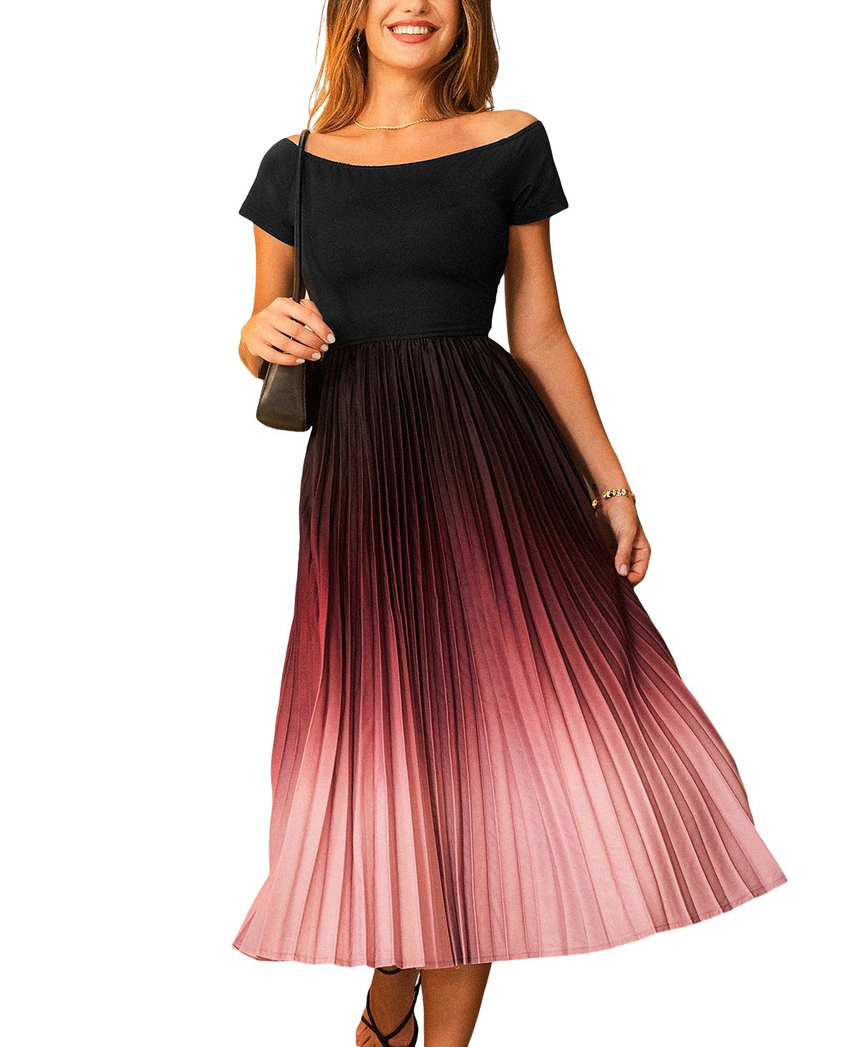 Click here for Cupshe Womens Rosy Fade Ombre Midi Beach Dress - B... prices