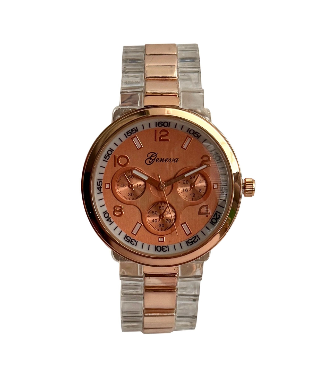 Click here for Olivia Pratt Rose Gold Clear and Metallic Band Wom... prices