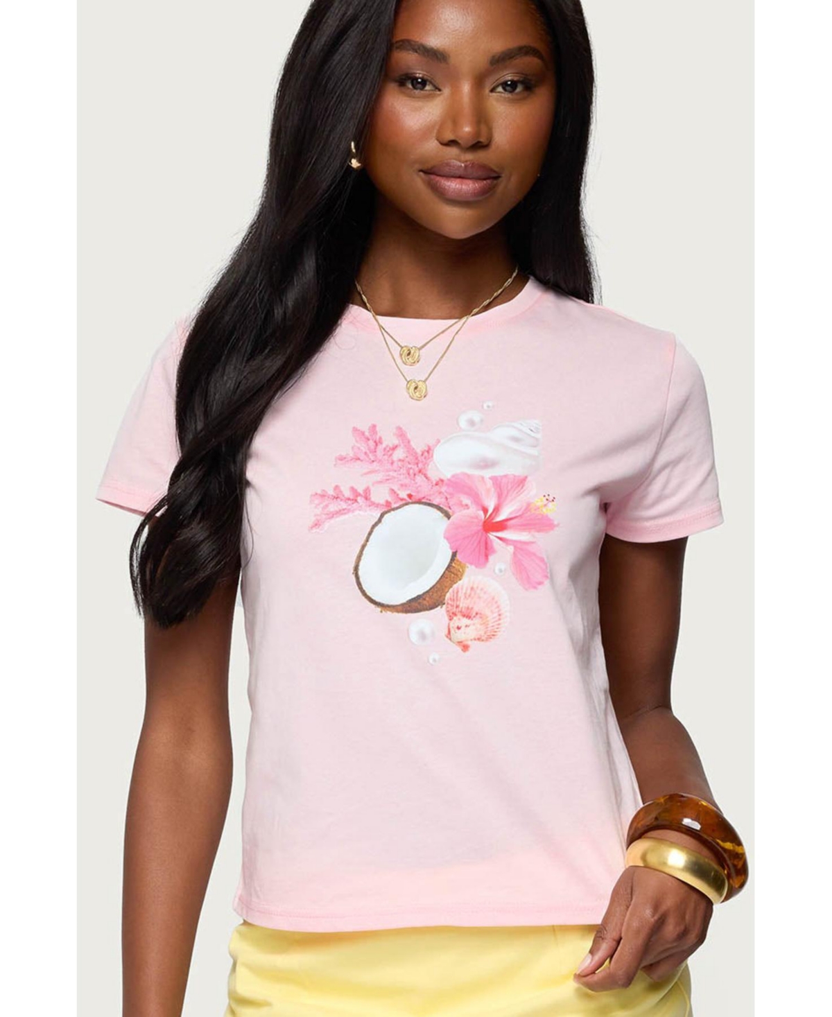 Click here for Edikted Womens Ocean S Calling Coastal T Shirt - L... prices