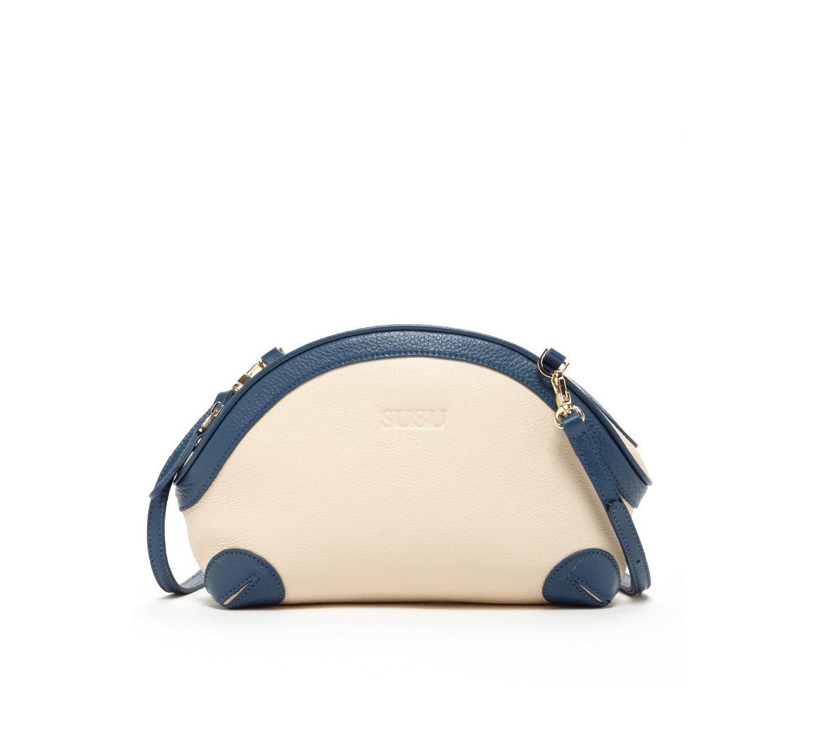 Click here for Susu Ivory Leather Crossbody Bag Unique Half-Moon... prices