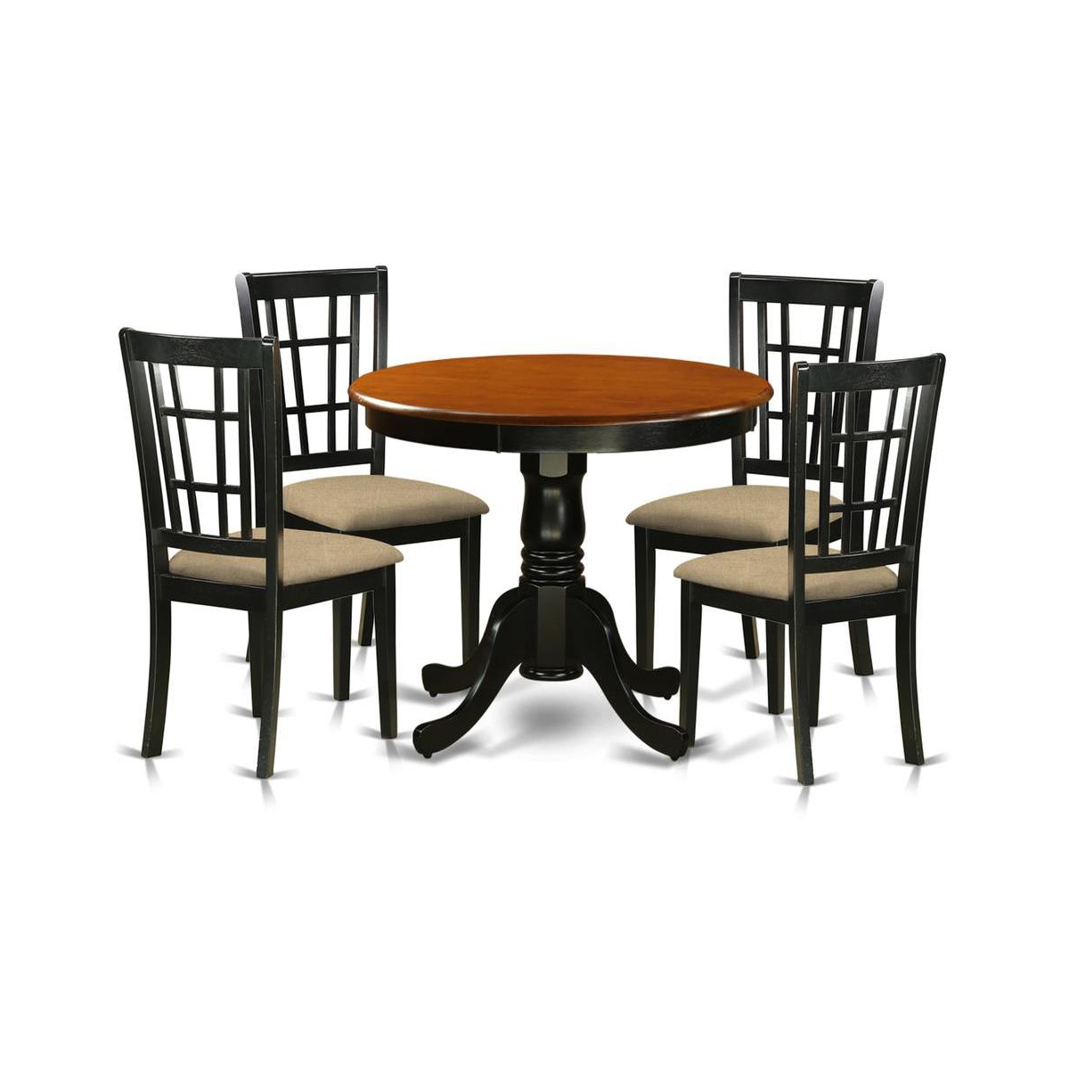 Click here for East West Furniture 5 Pc Dining Table with 4 Linen... prices