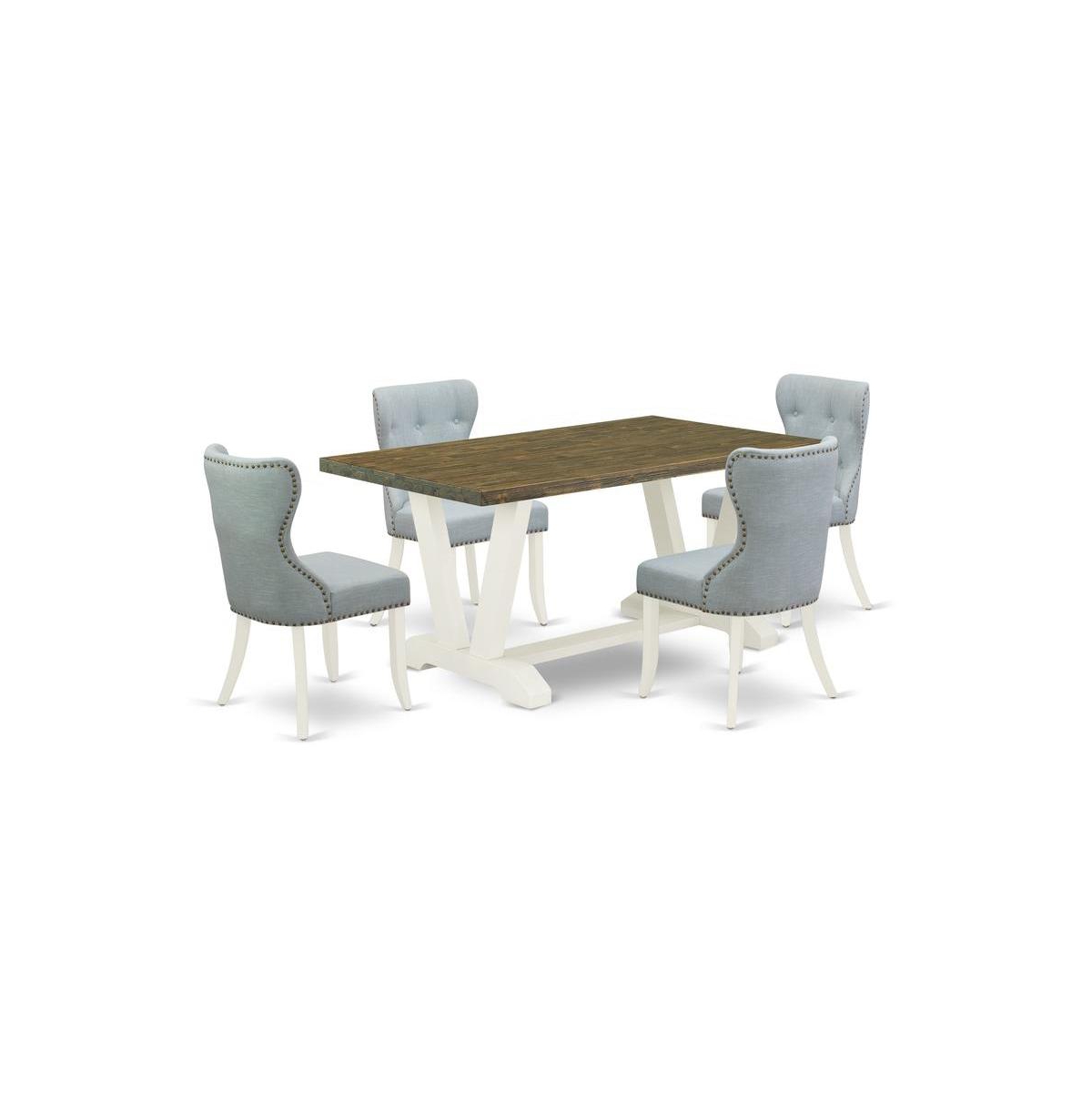 Click here for East West Furniture 5-Piece Dining Table Set- 4 Up... prices