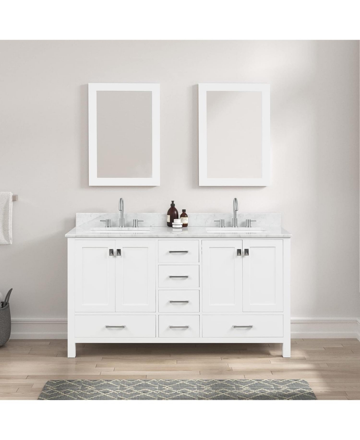 Click here for Vanirror 60-Inch Double Bathroom Vanity in Matte W... prices