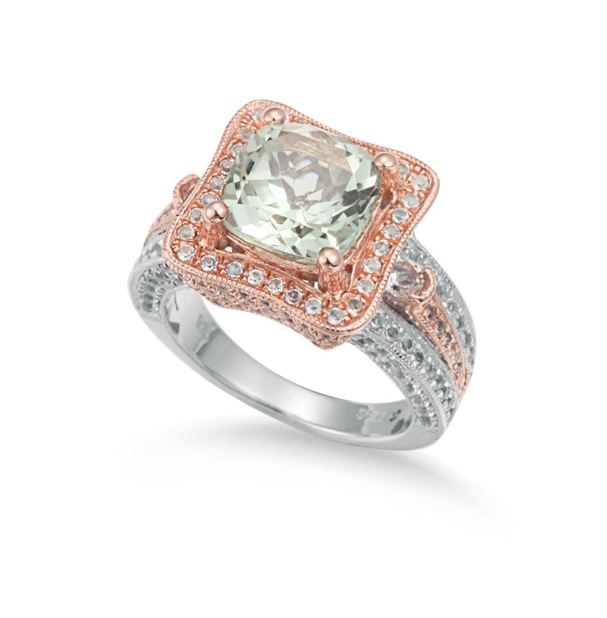Click here for Suzy Levian Two-Tone Sterling Silver Cushion Cut C... prices