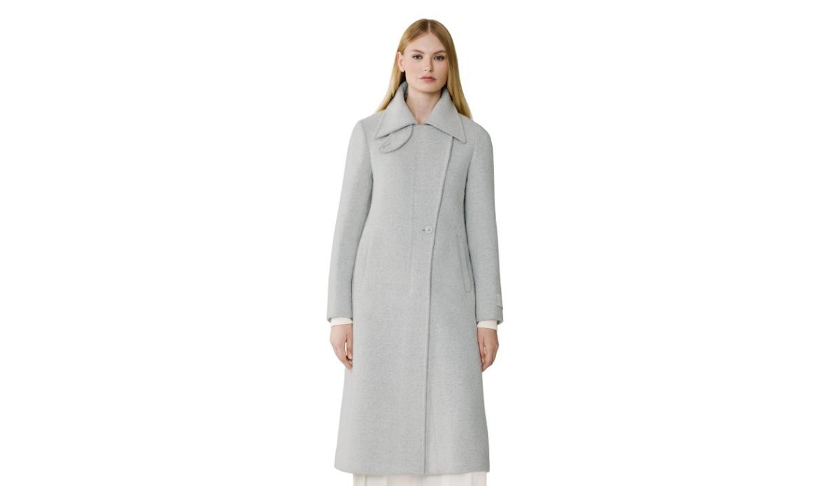 Click here for Soia & Kyo Womens Irena Wool Maxi Coat - Stone blu... prices