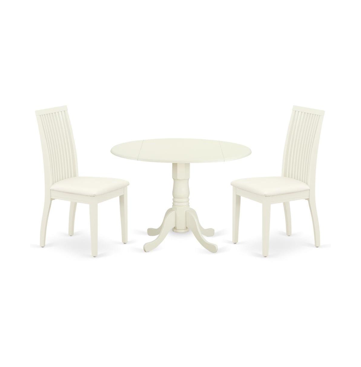 Click here for East West Furniture Dining Room Set Linen White -... prices