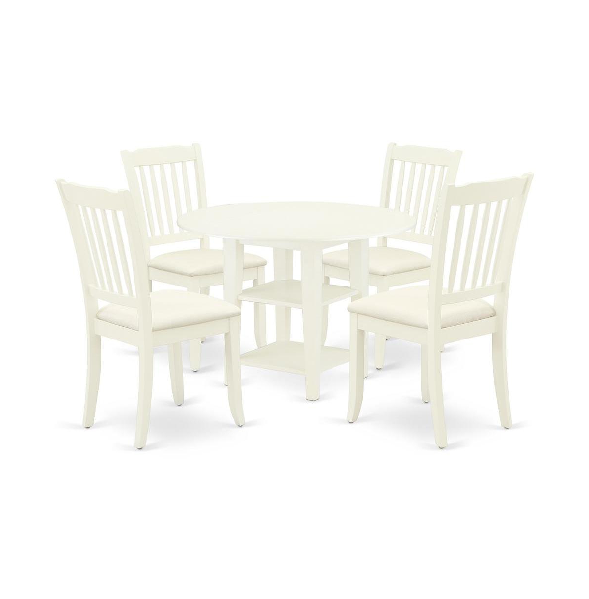 Click here for East West Furniture Dining Room Set Linen White -... prices