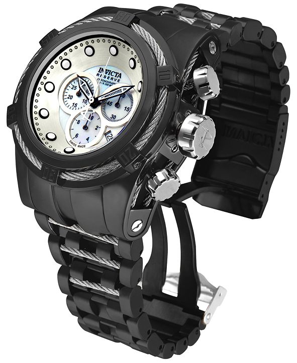Invicta Men's Swiss Chronograph Bolt Zeus Black Ion-Plated Stainless ...
