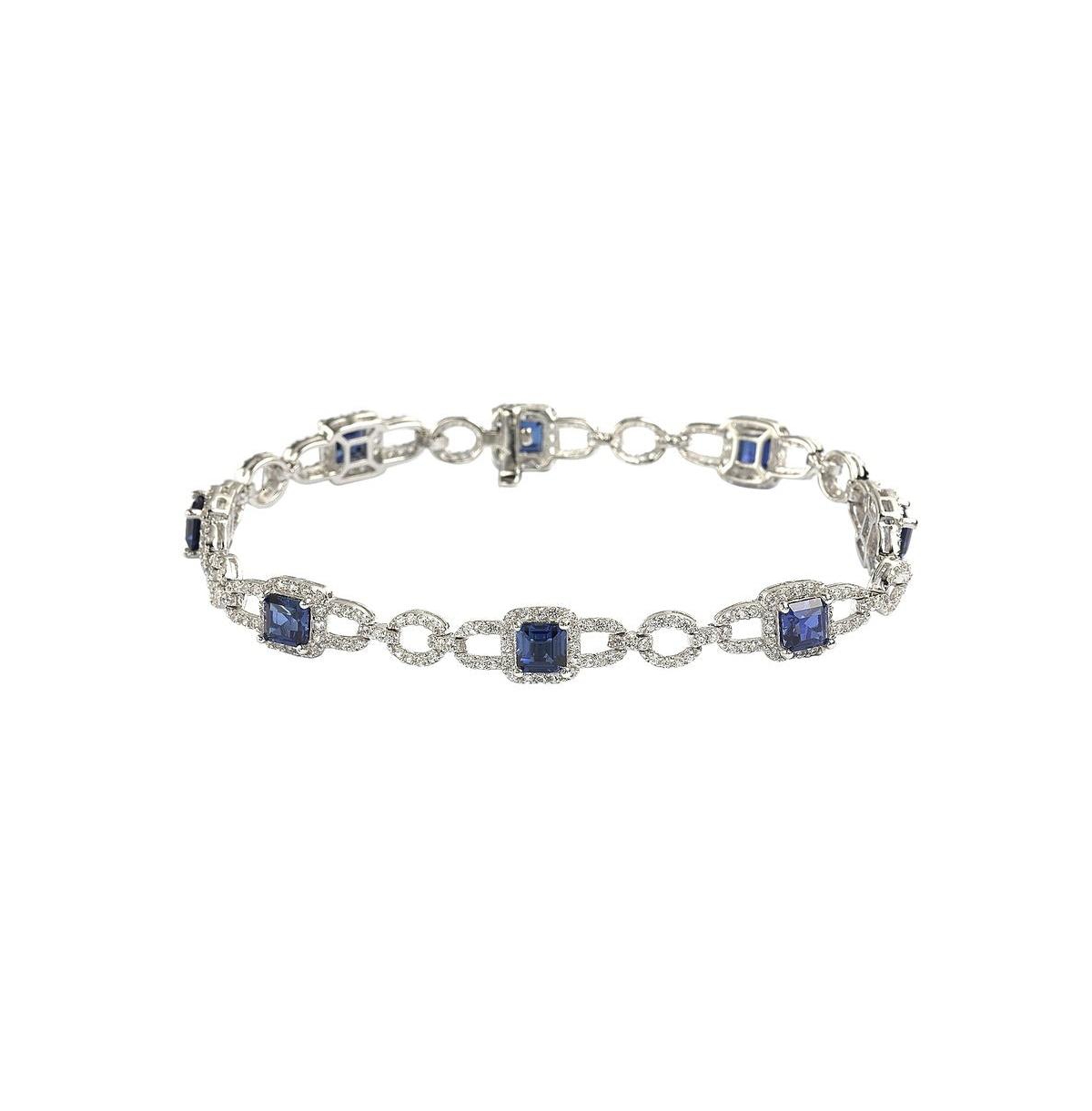 Click here for Suzy Levian Sterling Silver Sapphire & Created Whi... prices