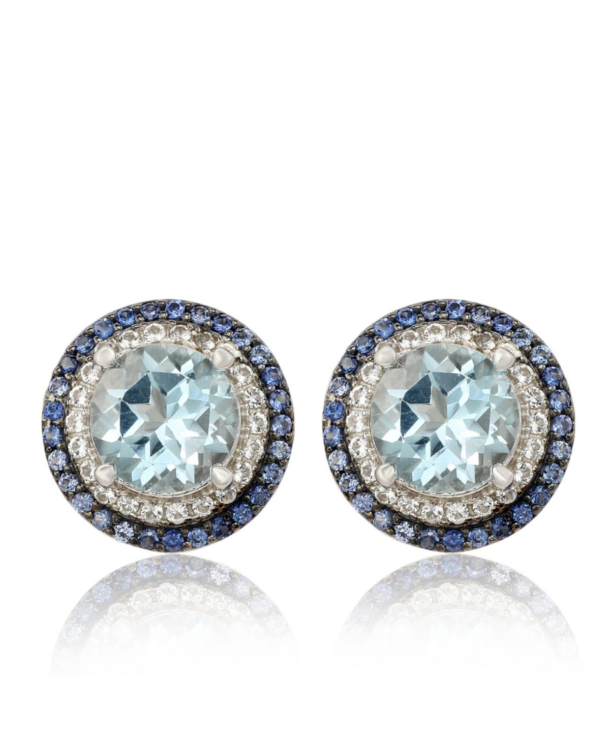 Click here for Suzy Levian Sterling Silver Round Cut Topaz And Do... prices