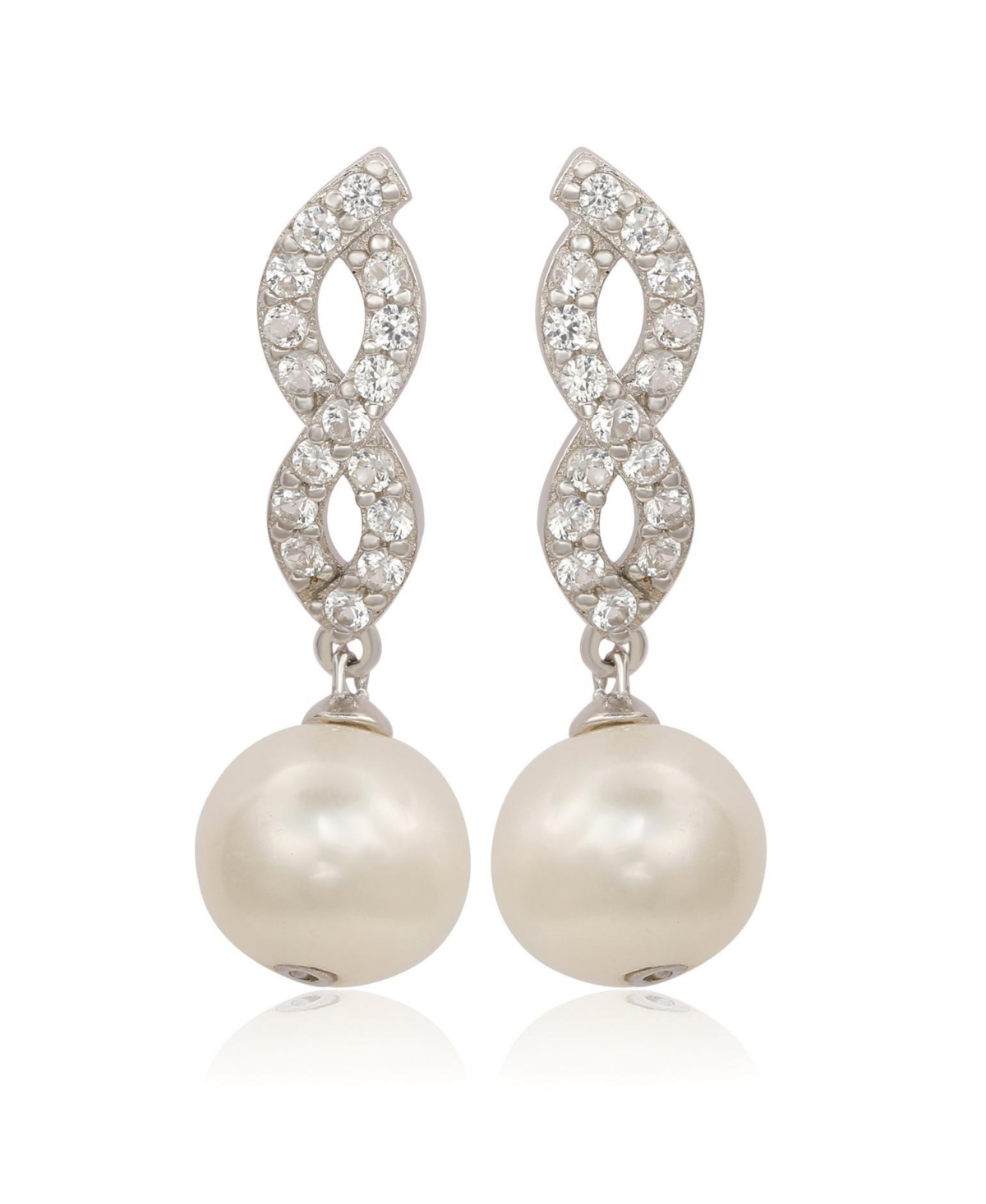 Click here for Suzy Levian Sterling Silver Pearl & White Sapphire... prices