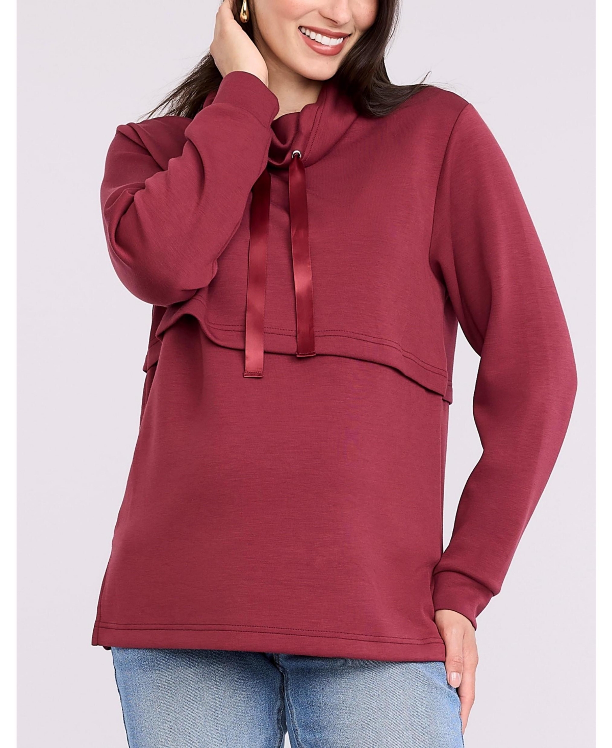 Click here for Motherhood Maternity Womens Funnel Neck Pullover N... prices