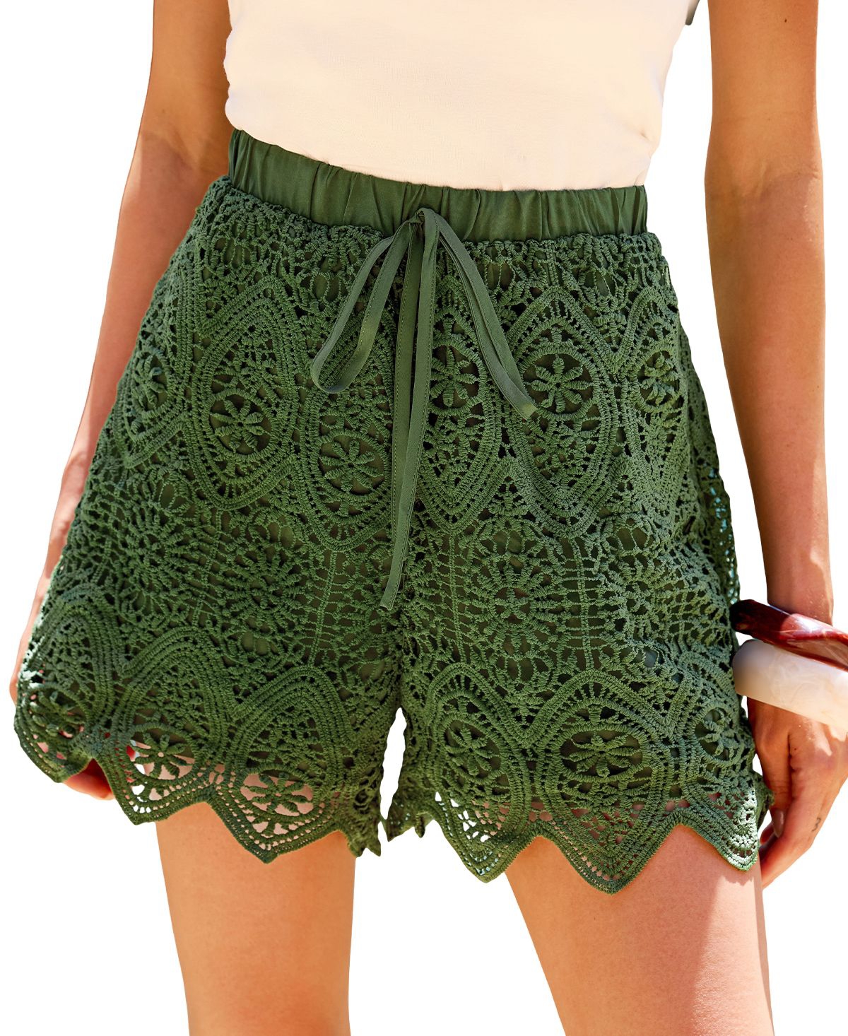 Click here for Cupshe Womens Kick Back & Relax Green Shorts - Dar... prices